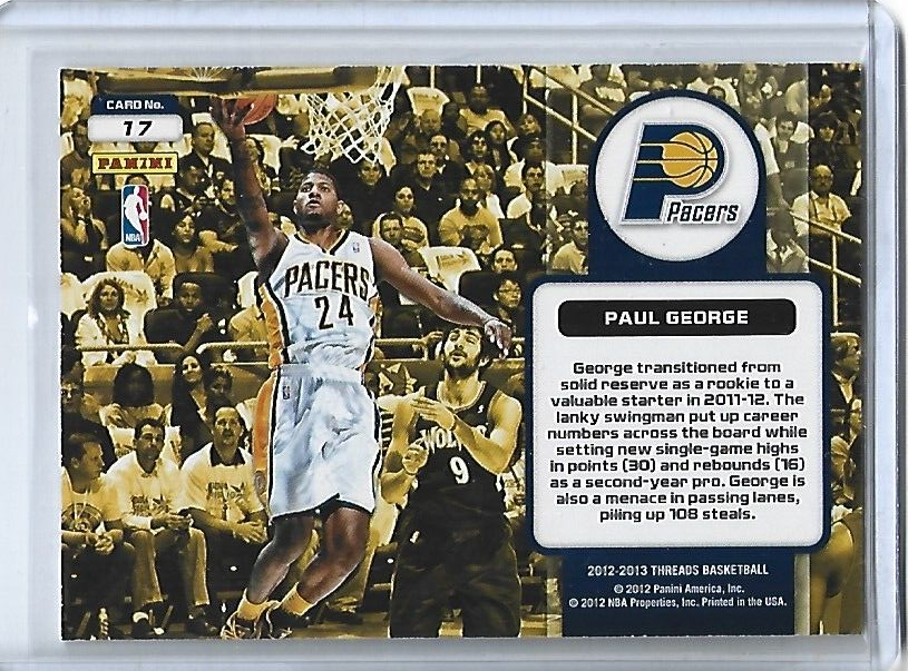 Paul George-Indiana Pacers-2012-13 Panini Threads High Flyers #17 | eBay