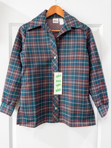 NEW Vintage 60s Women’s Montgomery Ward Red/Green/White Collard Button ...