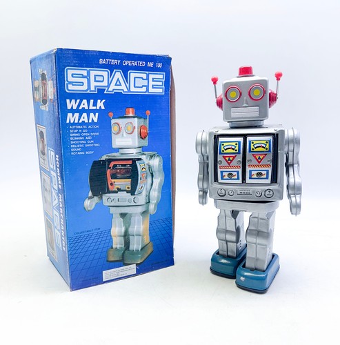 Space Walk Man Robot battery operated ME 100 collector tin plate boxed ...