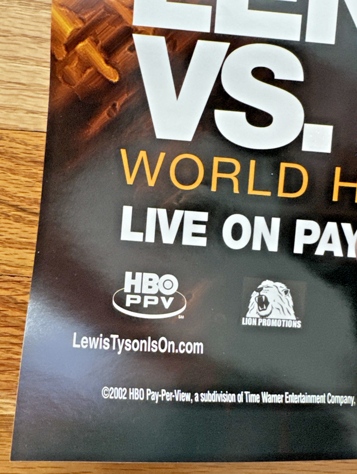 Tyson vs Lewis 2002 Boxing Poster 18x27 Budweiser HBO PPV NEW Unused | eBay