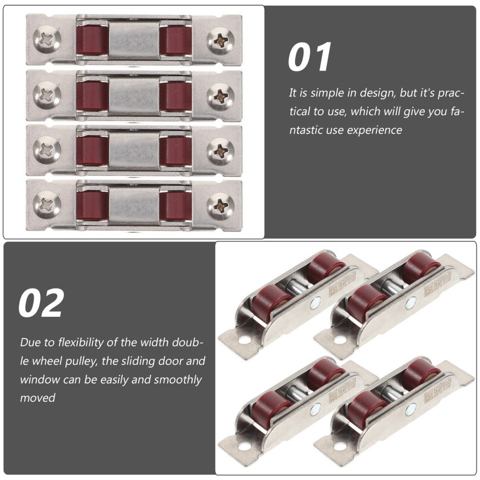 4 Pcs Pan Window Track Roller Sliding Door Rollers Wheels Pulley | eBay