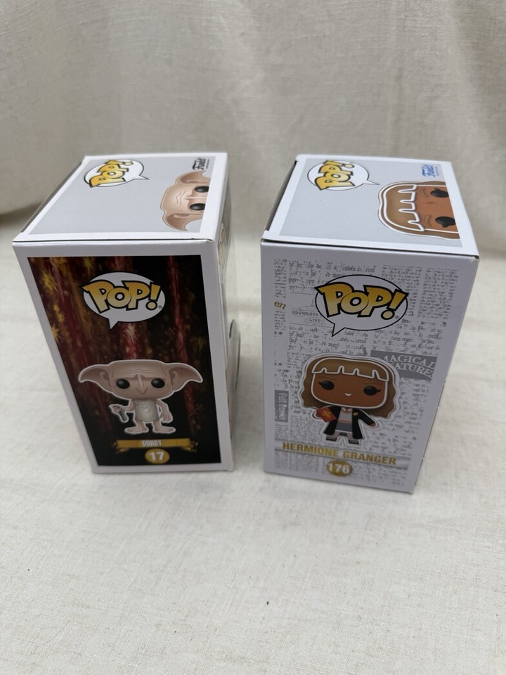 Funko Pop Harry Potter Dobby #17 & Hermione Granger #176 Lot w/ Boxes ...