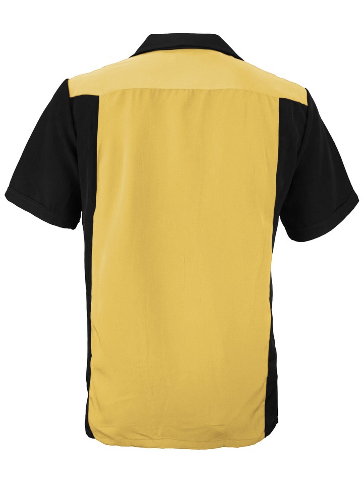 Men's Premium Retro Classic Two Tone Guayabera Bowling Casual Dress ...