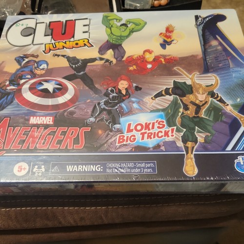 Hasbro Gaming Clue Junior MARVEL AVENGERS Board Game Loki's Big Trick ...