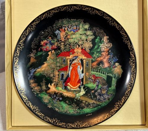 PALEX Palekh Plate Russian Legend Fairy Tale Dead Princess 7 Bogatyr USSR 1989 | eBay