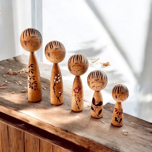 Aomori Prefecture Tsugaru Owani Local Toy Kokeshi Set Of 5 Sadako ...