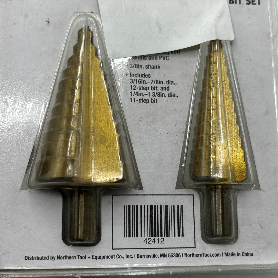 IRONTON TITANIUM COATED JUMBO STEP DRILL BIT SETT 2PCS 840321727282| eBay