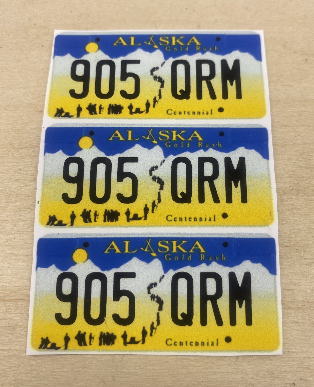 1/5 scale Alaska Centennial license plate decals for your r/c car or ...