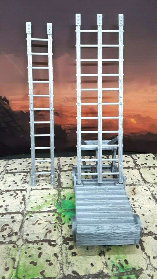 Castle Siege Ladders Siege Weapon Scatter Terrain 3D Printed Dungeons ...