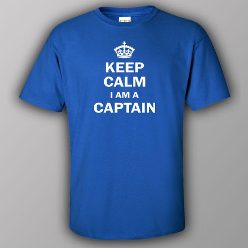Funny T-shirt KEEP CALM I AM A CAPTAIN sailor team soccer football game ...