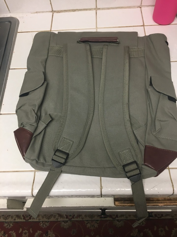 Brown Genuine canvas Handcrafted jfk prominence Backpack | eBay