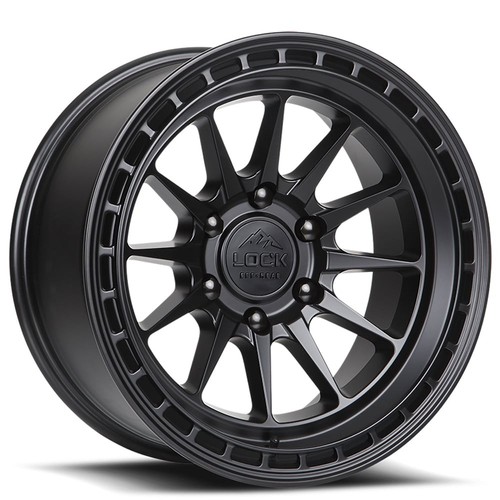 17x9"Lock Off-Road Wheels Baja Matte Black with Matte Black Ring Rims ...