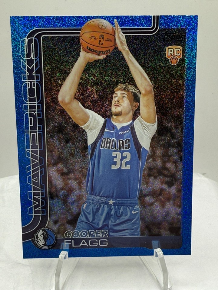 Cooper Flagg 2025-26 Topps Flagship #201 Sandglitter Blue SSP Dallas ...