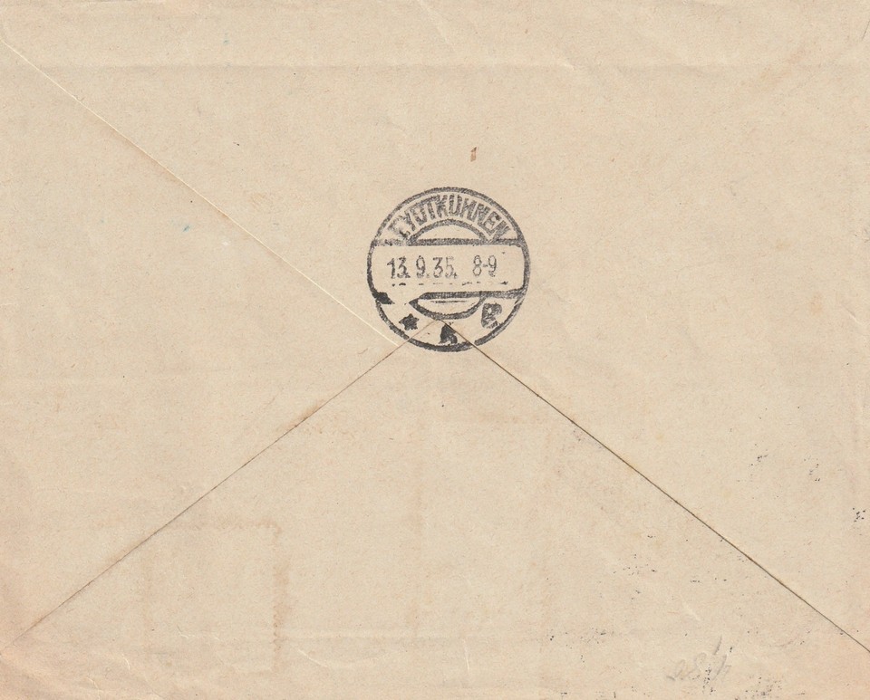 212) DR -DEUTSCHES REICH ZUSAMMENDRUCKE 1935 -REG. COVER BERLICHEM to ...
