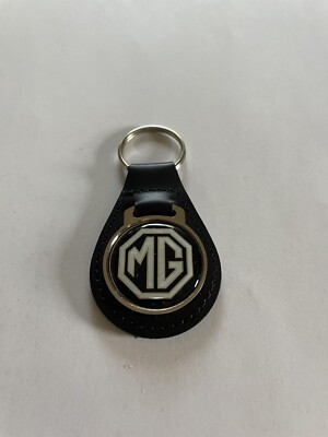 MG Keychain Midget Key Chain Black Leather | eBay