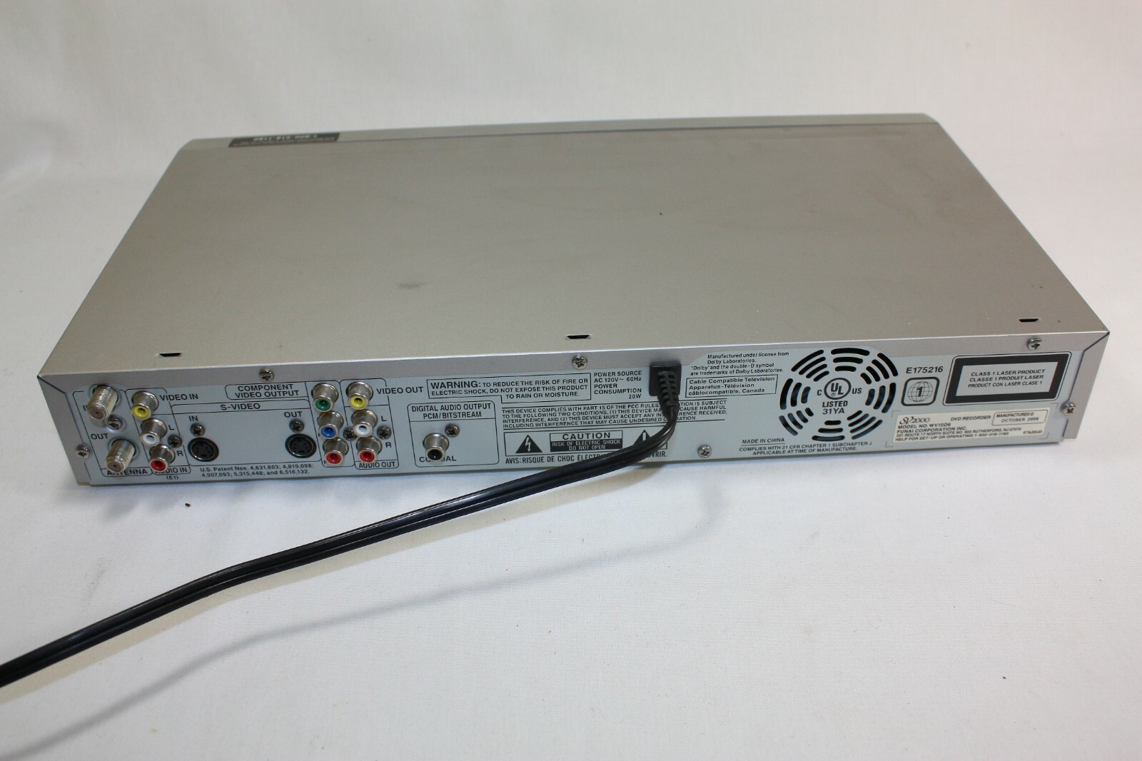 Funai SV-2000 DVD Recorder DVD-R DVD-RW Video Player Burner wv10d6 No ...