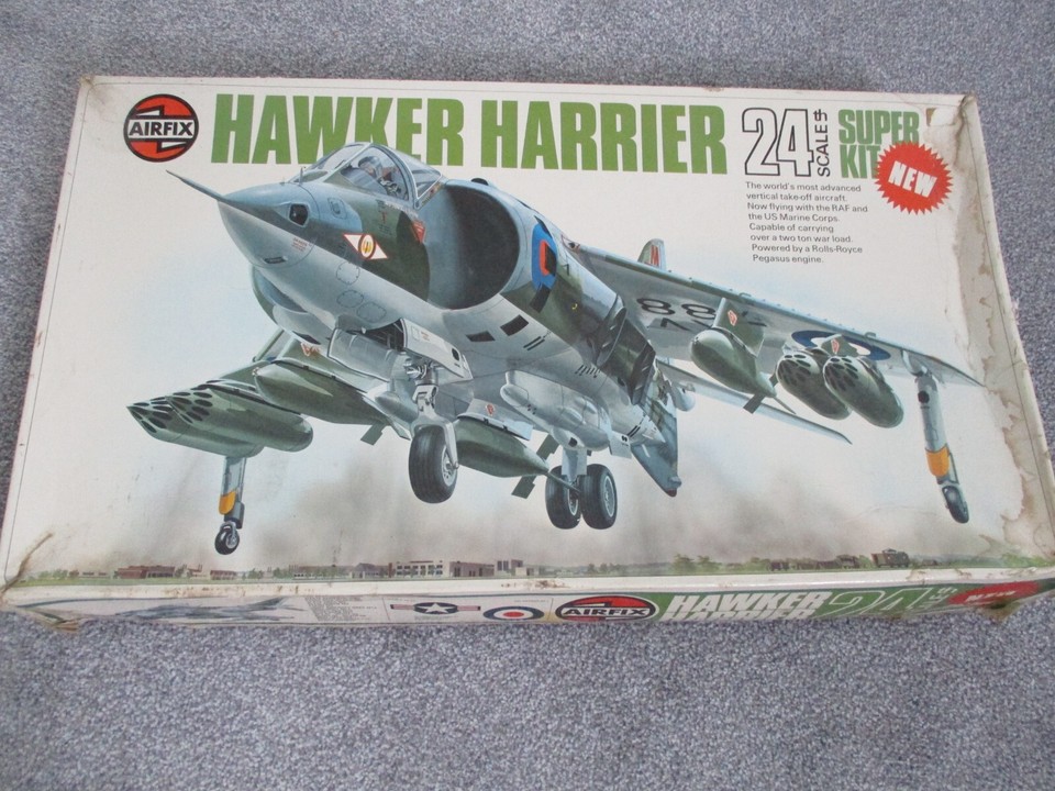 Vintage 1974 Airfix Hawker Harrier Model Kit Appears Complete ...