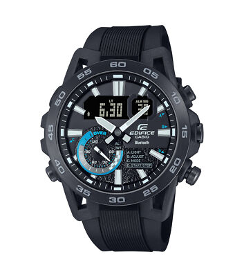 Mens Wristwatch CASIO EDIFICE ECB-40PB-1AEF Chrono Silicone Black ...