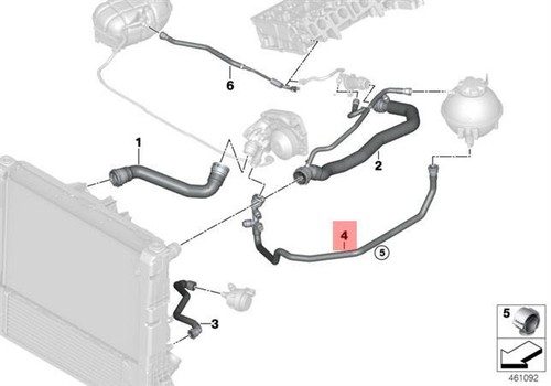 Genuine BMW F10 F11 Expansion tank Coolant Hose for Coolant pump OEM ...