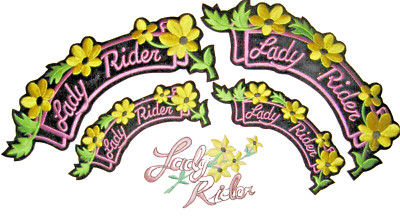 MOTORCYCLE PATCHS - 5 LADY RIDER PATCHES/BANNER/EMBROIDERY | eBay
