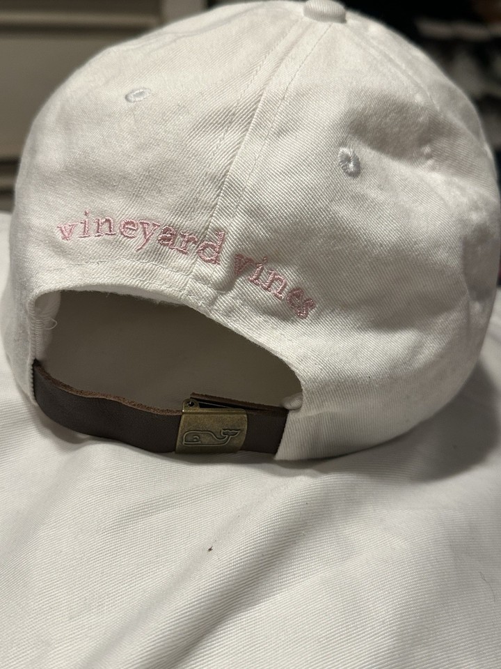 Vineyard Vines Women’s Hat One Size Palm Beach Logo, White/Pink Striped ...