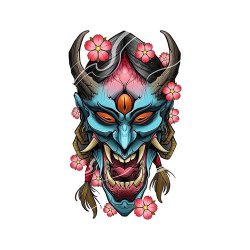 Japan Blue Three Eye Devil Oni Decal Sticker for Honda Toyota Mazda ...