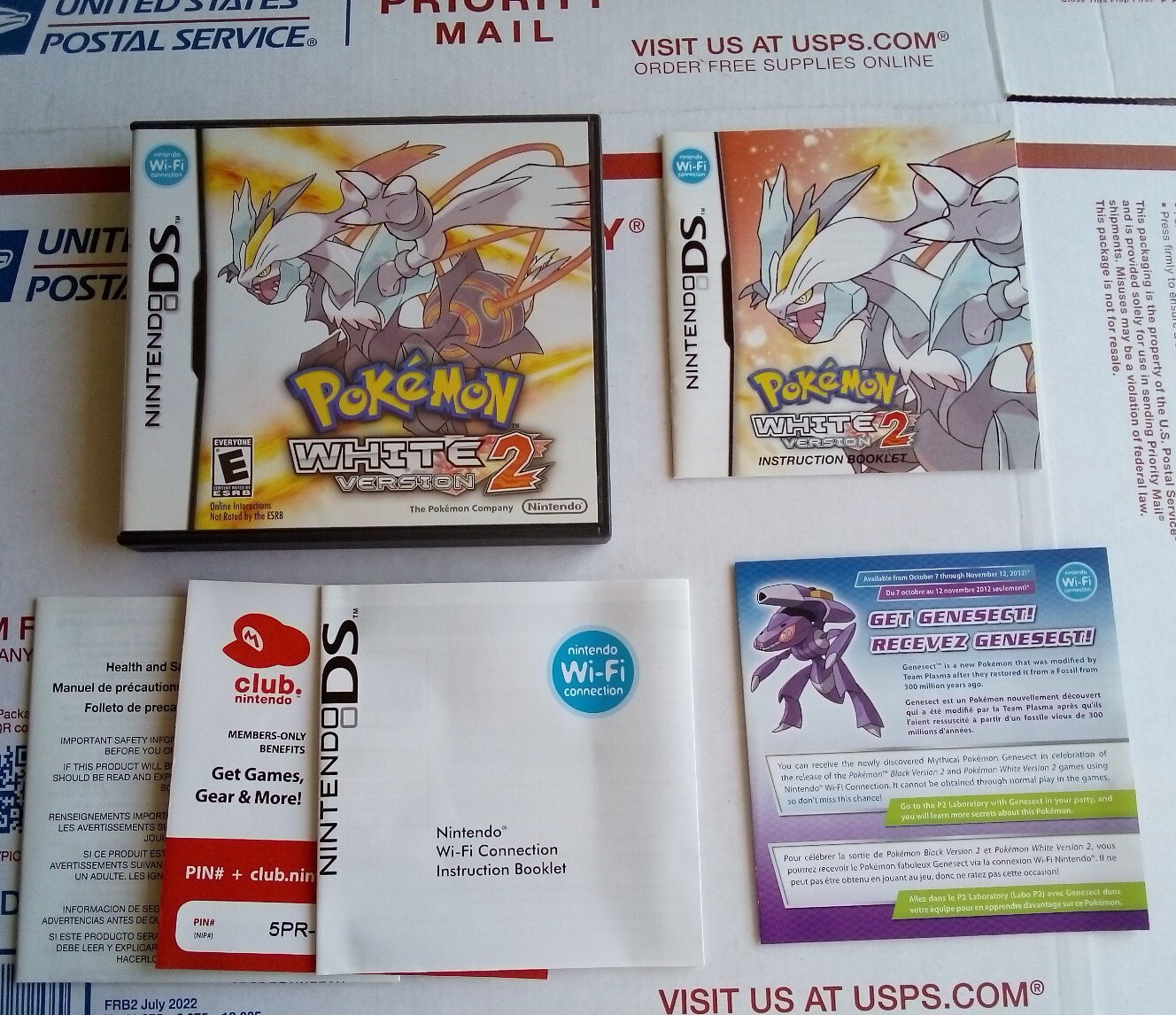 Pokemon White Version 2 Nintendo DS Authentic Case Manual Inserts Only ...