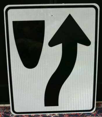 Right Lane Shift Traffic Reflective Sign Aluminum 24" X 30" | eBay