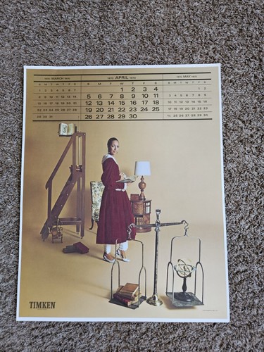 Vintage Timken Calendar April 1970 | eBay