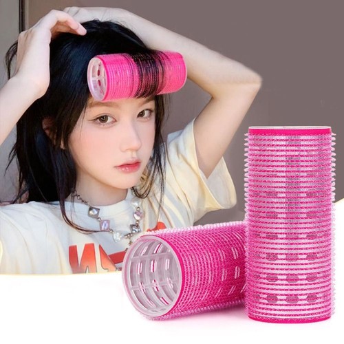 Pink Air Bangs Curling Rollers Self-adhesive Curling Roller | eBay