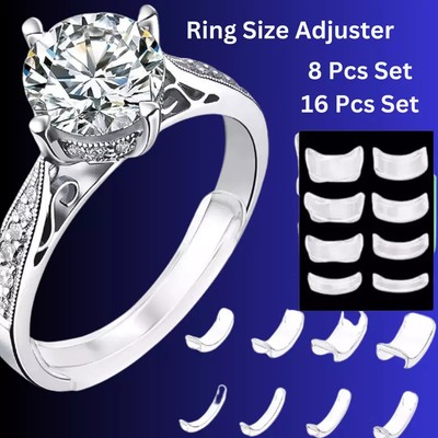 8Pcs Set Invisible Design Ring Size Clip Guard Resizer Reducer Adjuster ...