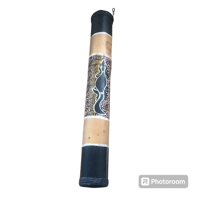 Aboriginal Art Dot Painting Rain Maker Percussion Music Stick Bamboo ...