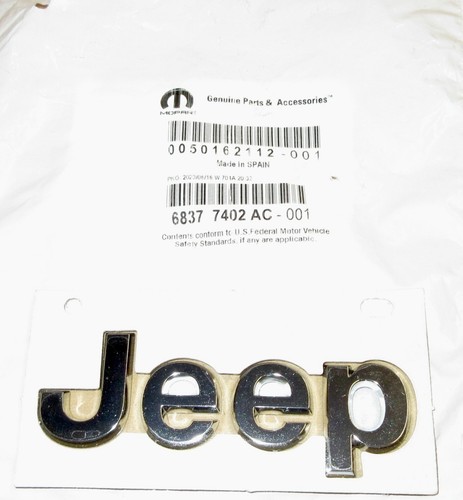 Mopar 68377402AC hood nameplate "JEEP" 2021, 2022, 2023, 2024 Grand ...
