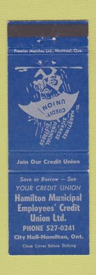 Matchbook Cover - Hamilton Employees Credit Union ON | eBay