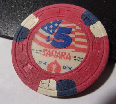 DEL WEBB'S SAHARA HOTEL CASINO 1996 $5 gaming poker chip - Las Vegas ...