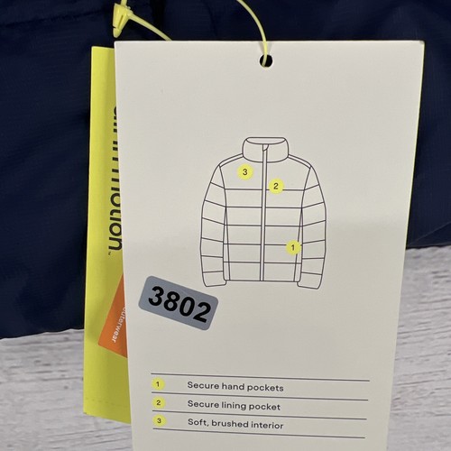 All in Motion Sz Large Blue Full Zip Midweight Puffer Jacket 3M ...