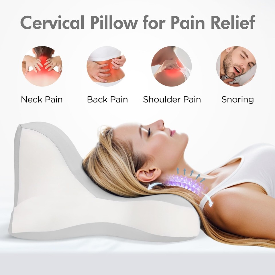 Reading Pillow for Lying, Leaning and Prone, Contour Memory Foam Pillow ...