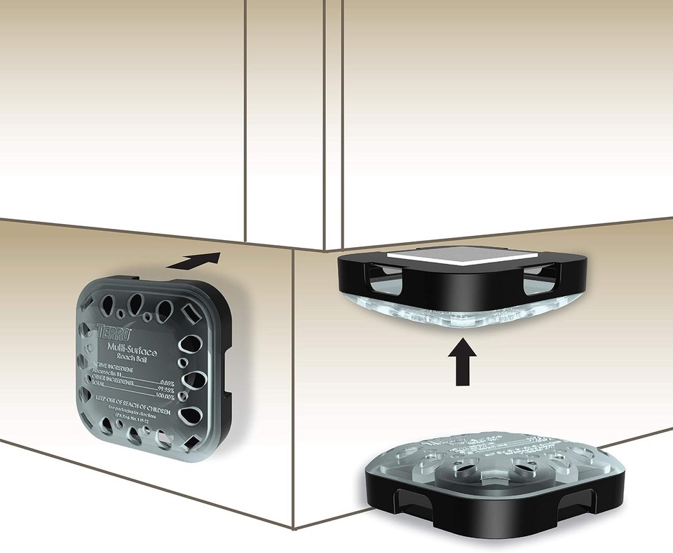 TERRO T500 Indoor Multi-Surface Roach Bait Stations - 1 Pack, Black ...