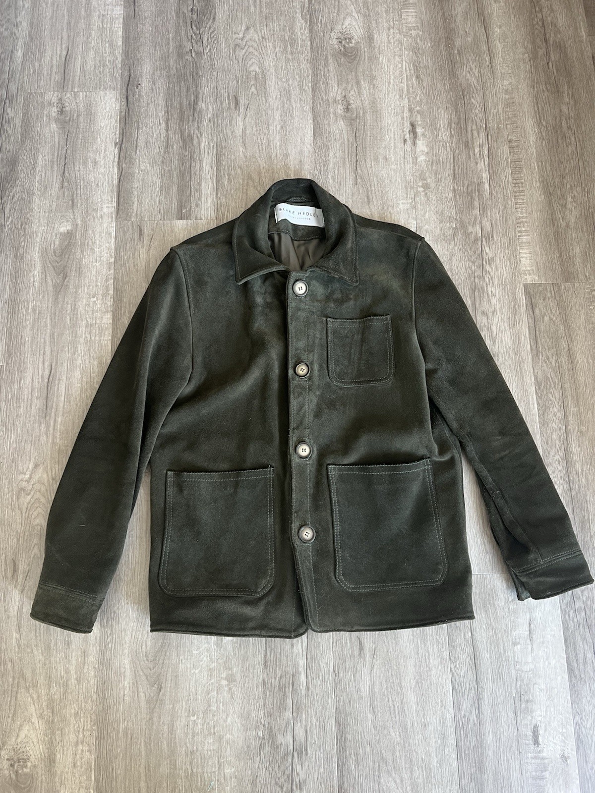 Blake Hedley Suede Leather Chore Jacket Size Medium - Gem