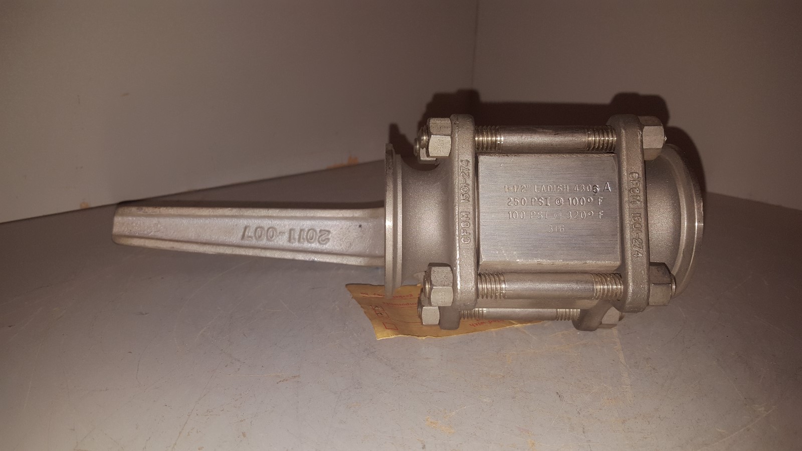 Ladish 1 1/2" Stainless Steel Tri Clamp Sanitary Ball Valve, CF8M 1501 ...