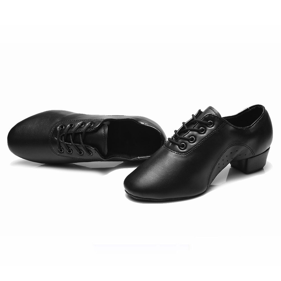 Men's Latin Dance Shoes Black Ballroom Tango Salsa Suede Indoor ...