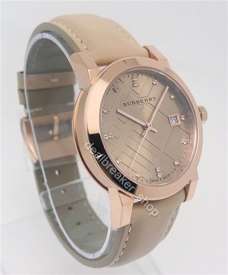 Burberry BU9131 Diamond Face Womens Leather Strap Watch for sale online ...