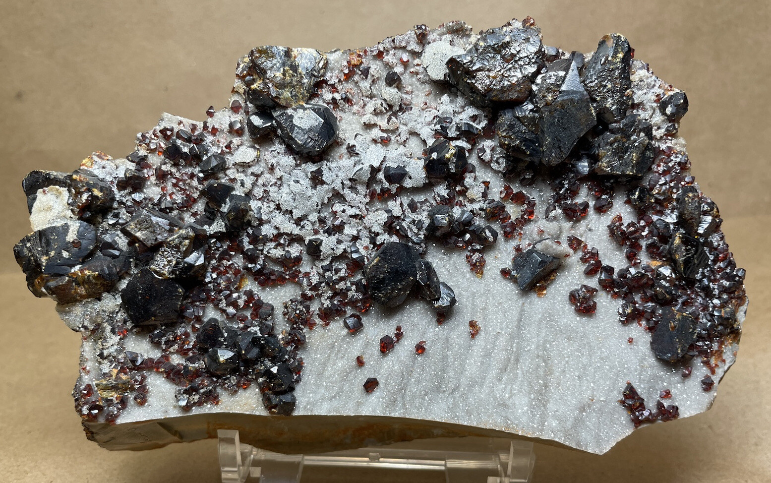 6 3/4”, Sphalerite (Ruby Jack) with Druzy Quartz on Chert, Tri State ...