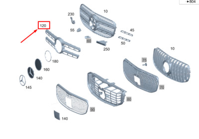 MERCEDES-BENZ GLS X167 Radiator Grille Trim A1678882301 NEW GENUINE | eBay