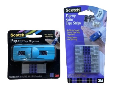 Scotch Pop Up Gift Wrap Wrist Tape Strip Dispenser & 4 Refill 300 ...