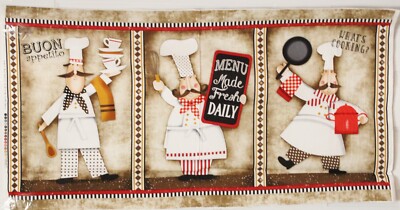 Buon Appetito Cooking Chef Panel by SPX Fabrics btp | eBay
