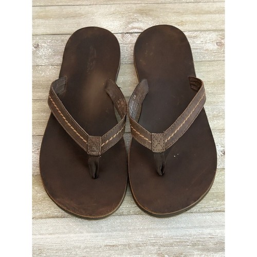 BLUE FIN Women's Logan Flip-Flops Flat Size 8 Thong Sandals Brown | eBay