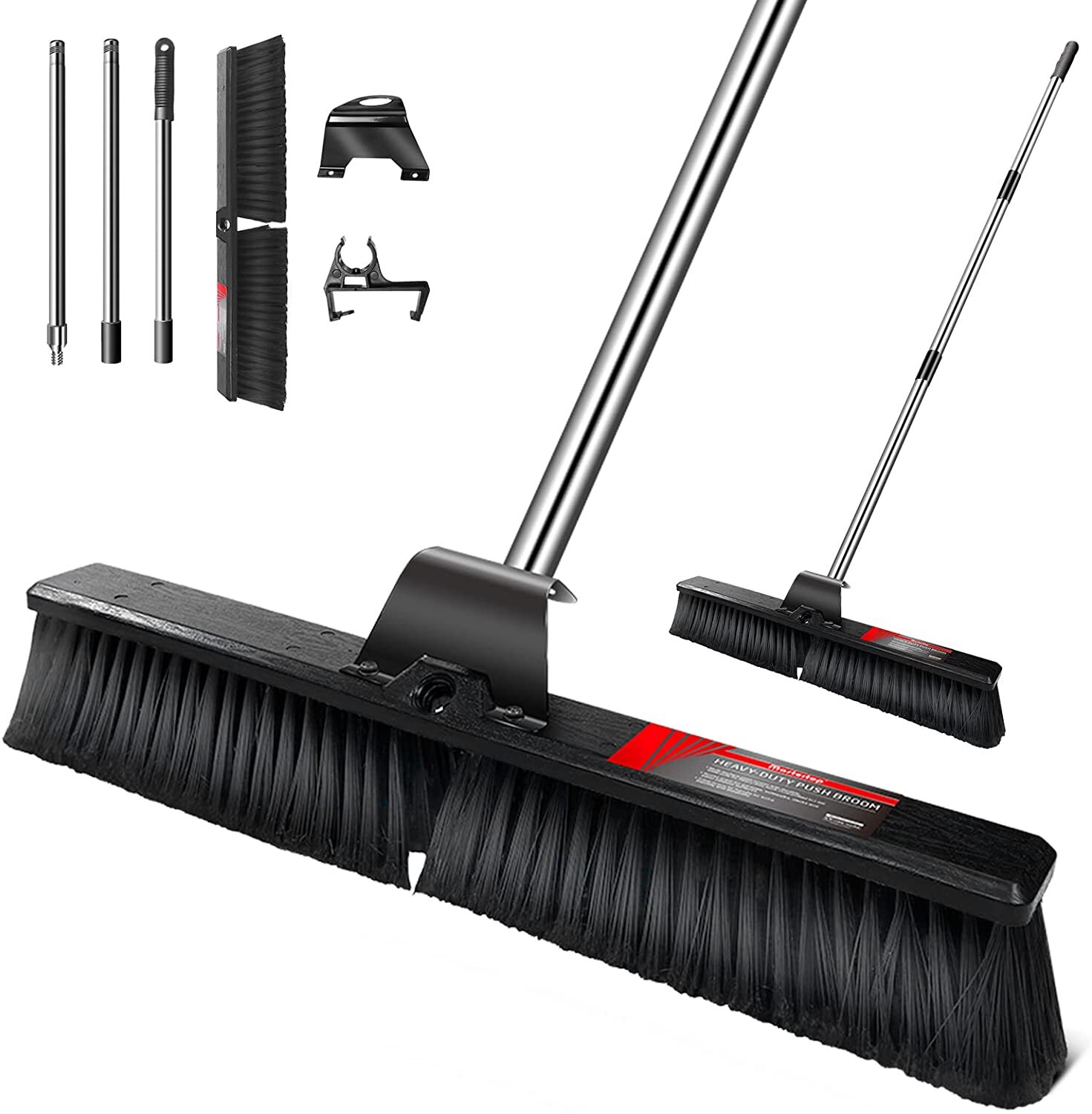 Mastertop Garden Broom-63cm Outdoor Stiff Sweeping Brush with Stiff ...