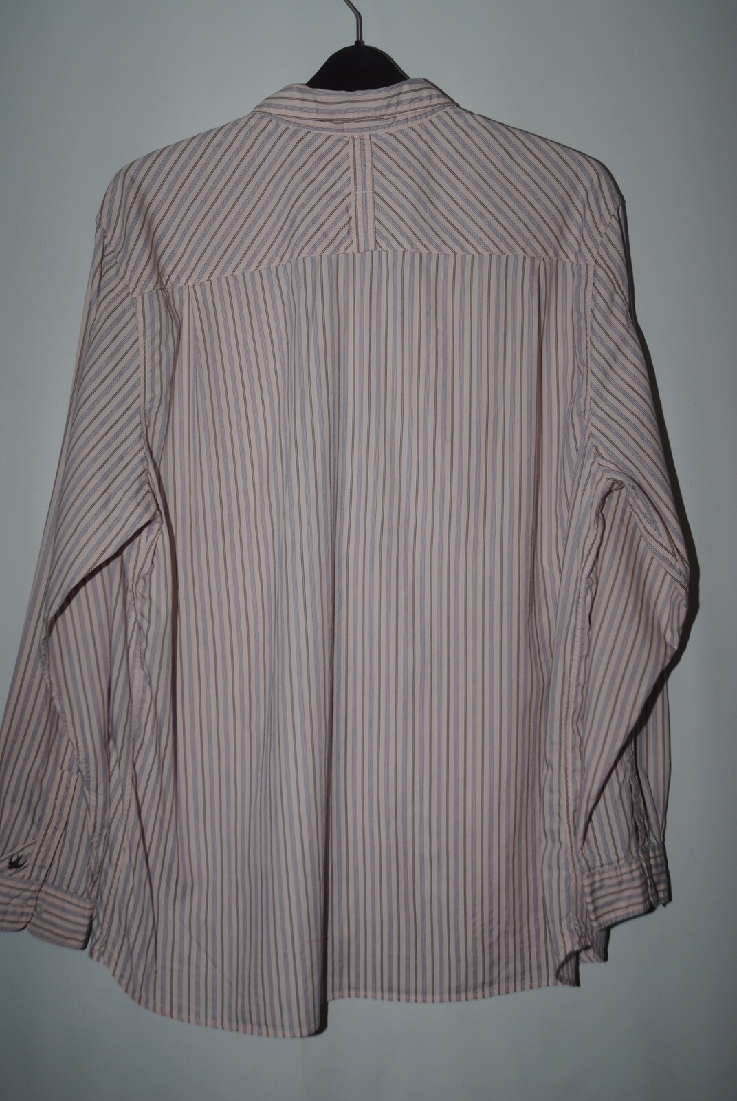 Rocha John Rocha Men’s pink white blue and black striped shirt size XL ...