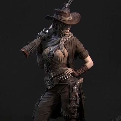 1/24 Scale Resin Model Kit Gunner Jane Unassembled Unpainted 3D Statue ...